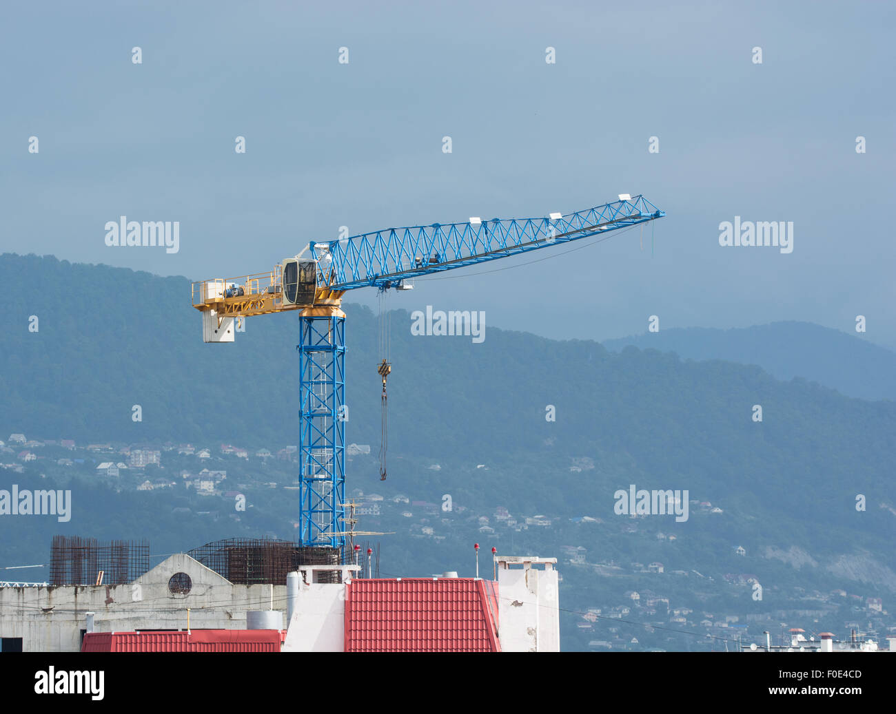 blue tower crane on Stock Photo - Alamy