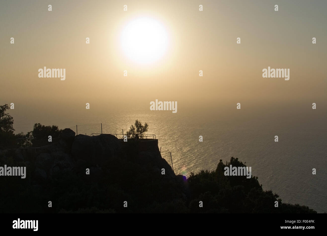 Sunset scenery in west Mallorca, Balearic islands, Spain in July Stock ...