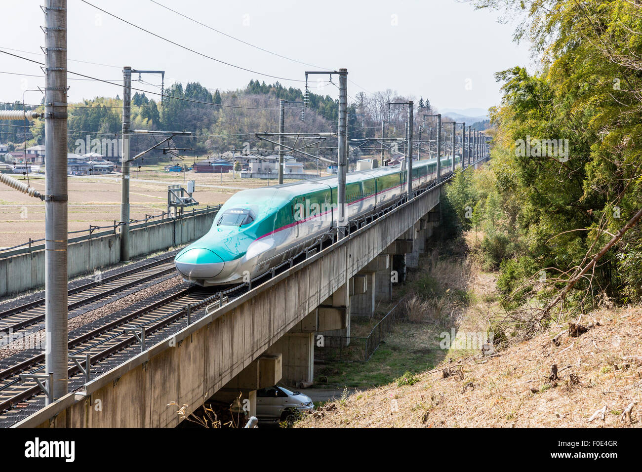 Tohoku Shinkansen Yamagata Shinkansen E3 Series 7 Car Train... Stock