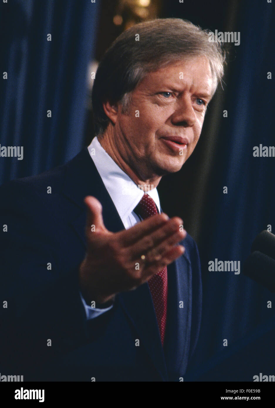 Washington, D.C, USA. 2nd Jan, 1977. President Jimmy Carter speaks ...