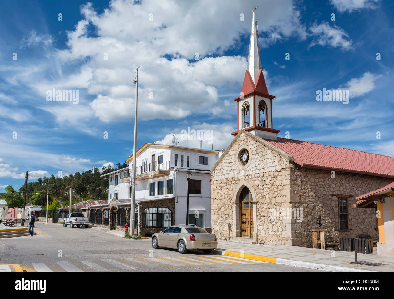 Church in Creel, Mexico Stock Photo - Alamy