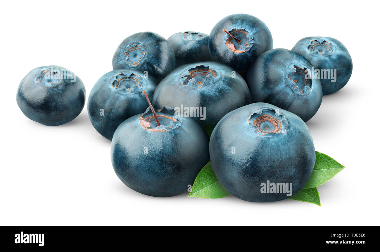 Fresh blueberries bunch leaves Cut Out Stock Images & Pictures - Alamy