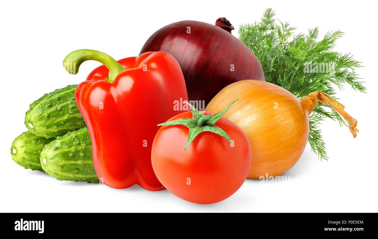 Vegetables isolated on white Stock Photo - Alamy