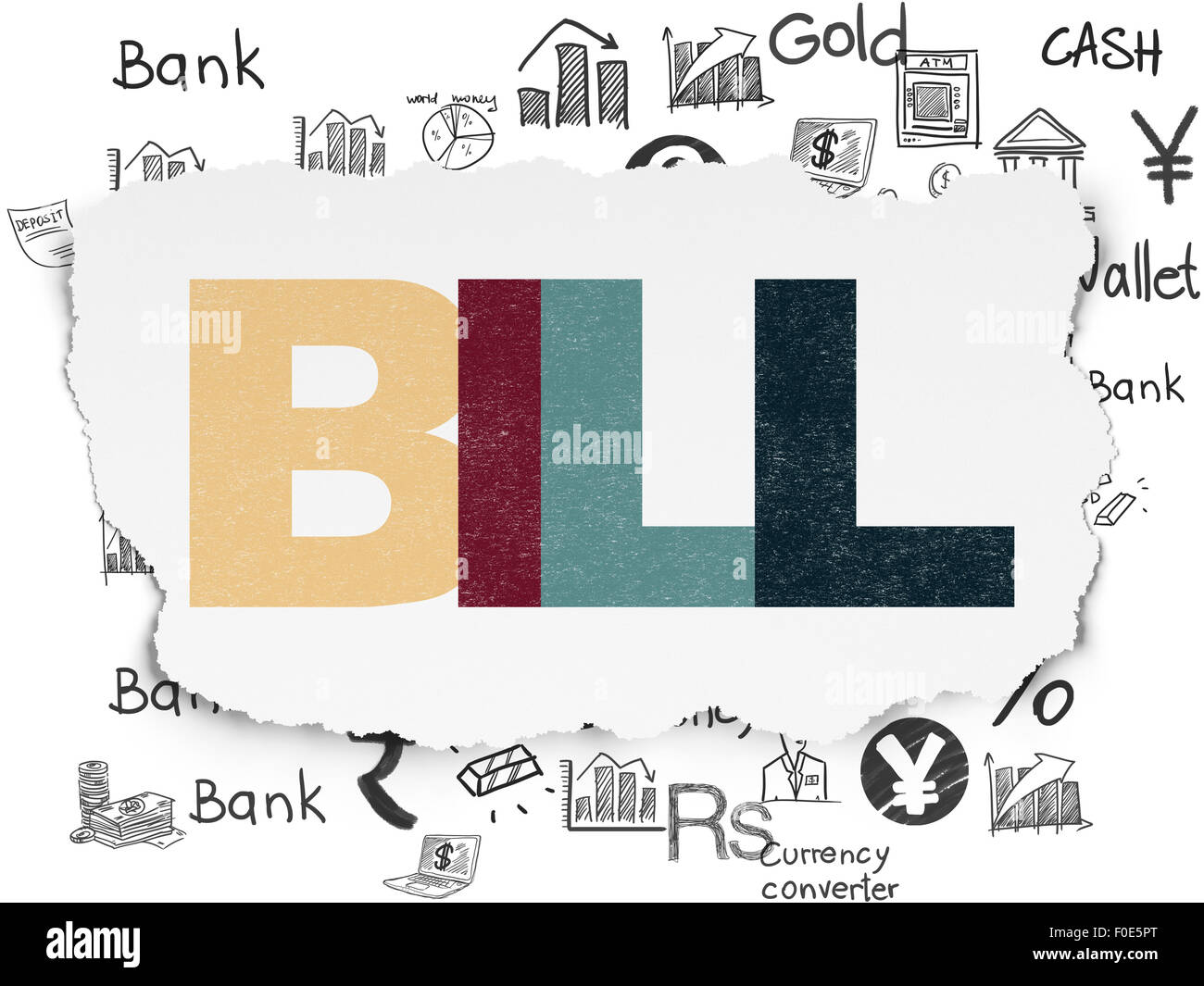 Currency concept: Bill on Torn Paper background Stock Photo - Alamy