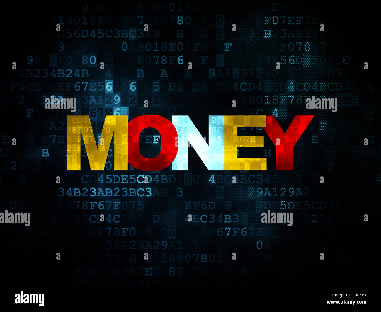 Currency concept: Money on Digital background Stock Photo - Alamy