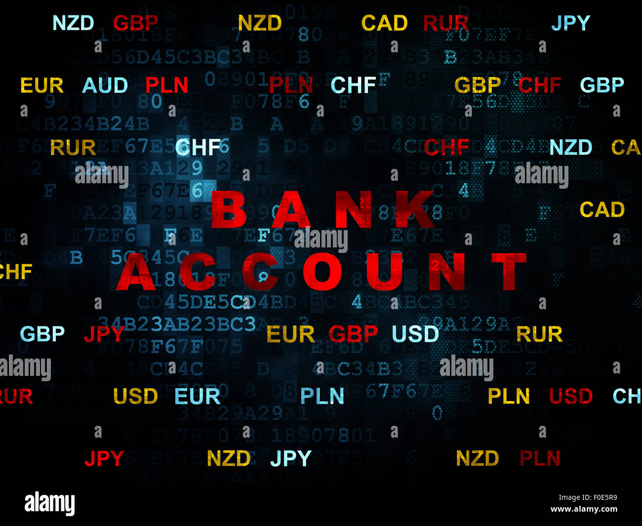 Money concept: Bank Account on Digital background Stock Photo - Alamy