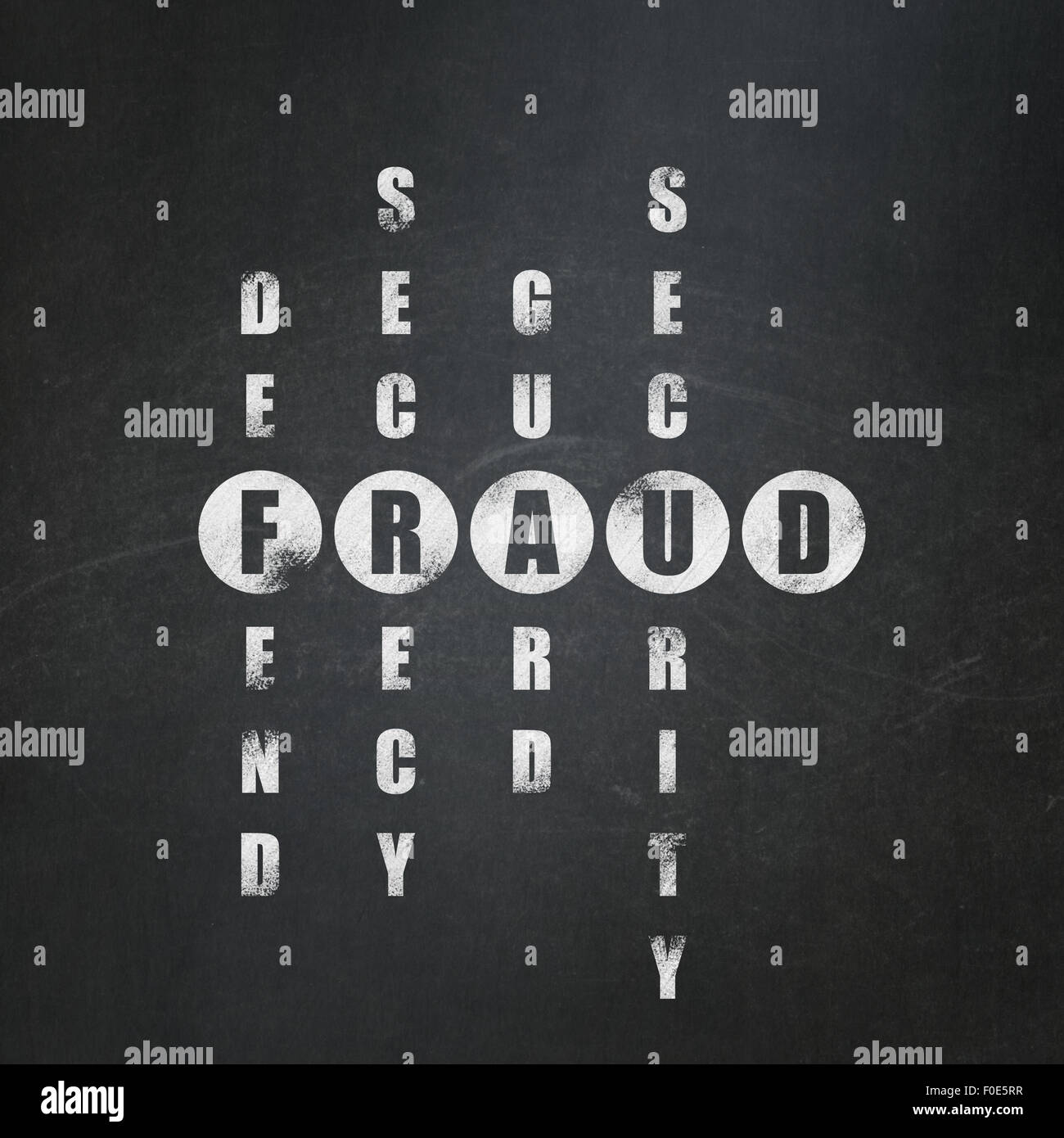 Protection concept: word Fraud in solving Crossword Puzzle Stock Photo ...