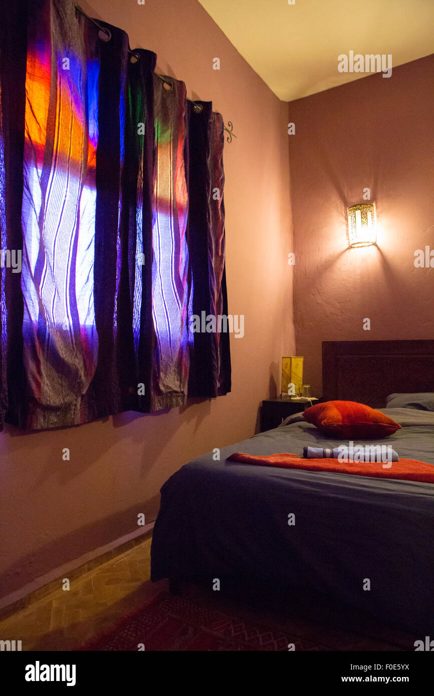 Beautiful authentic arabic bedroom in a traditional Moroccan riad ...