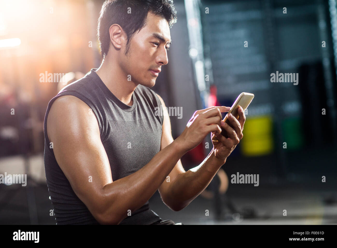 Gym text in muscle man hi-res stock photography and images - Alamy