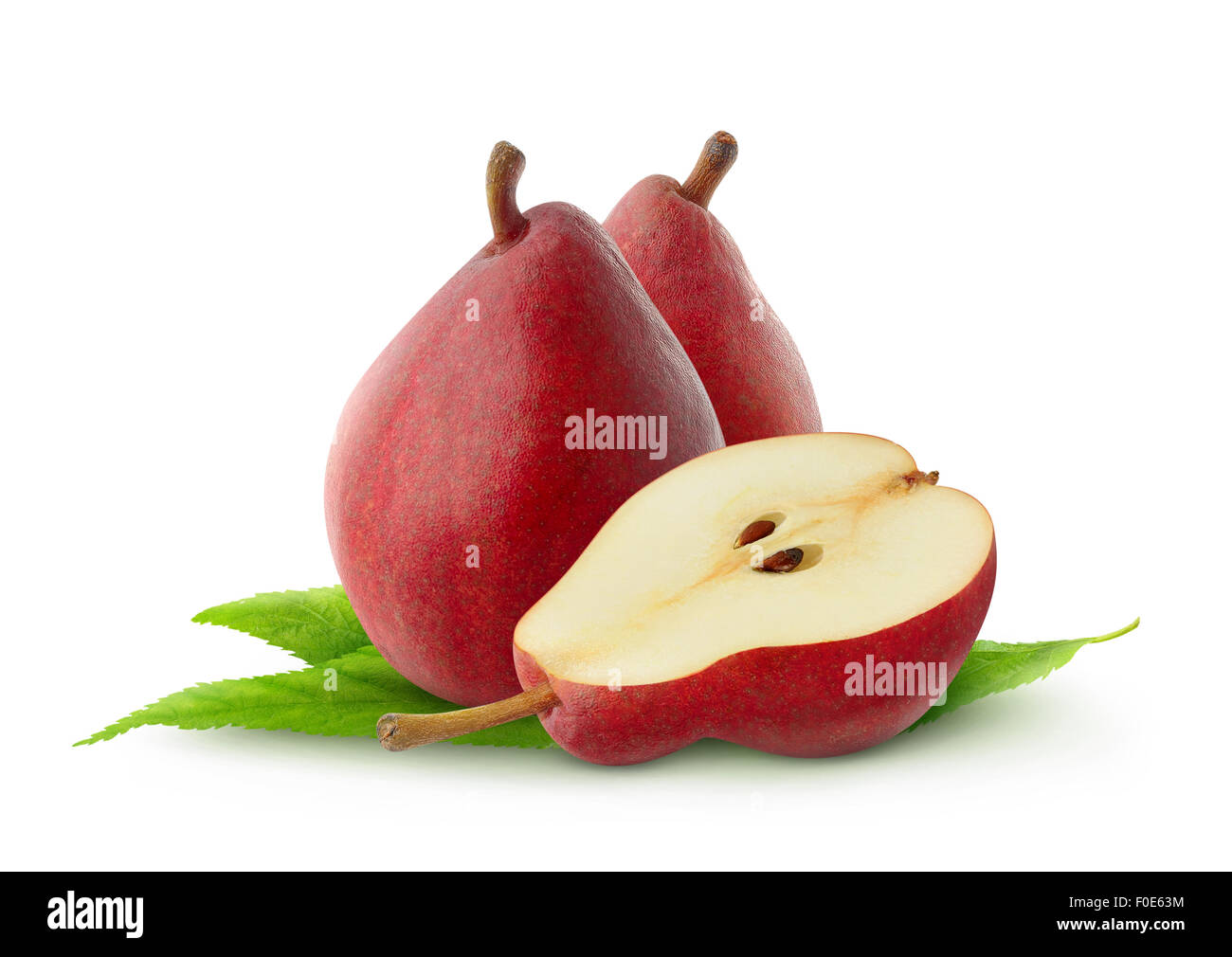 Red pears isolated on white Stock Photo - Alamy
