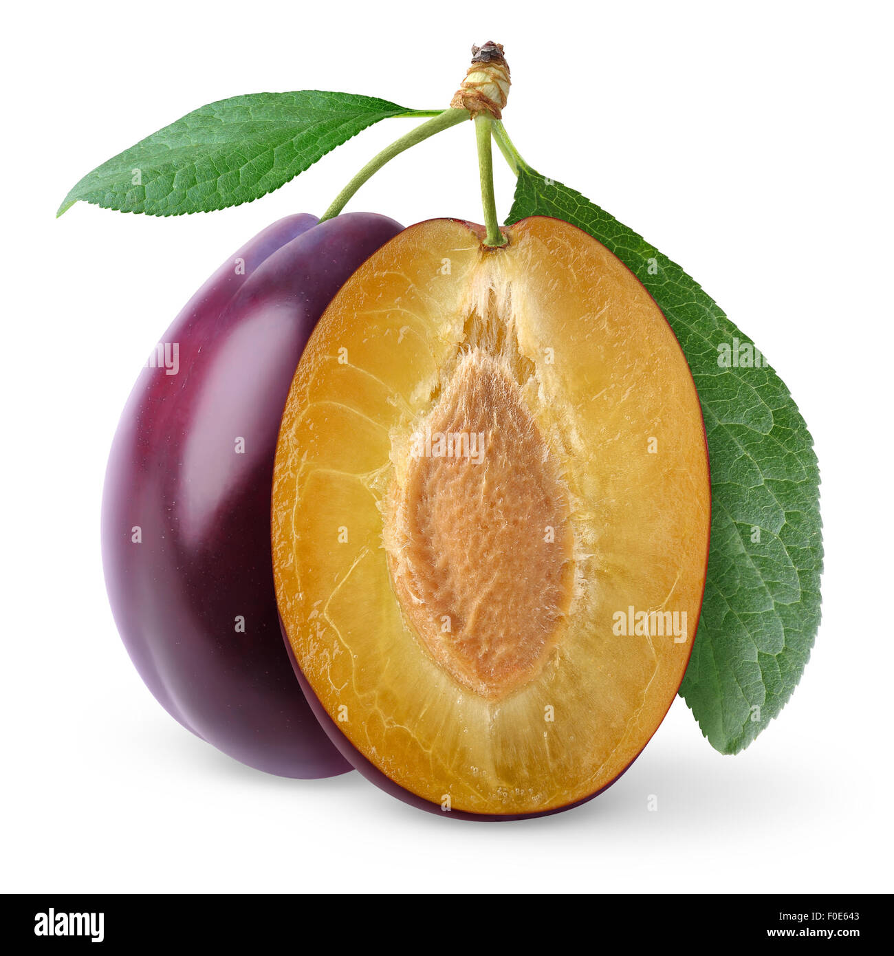 Whole and cut plums hi-res stock photography and images - Alamy