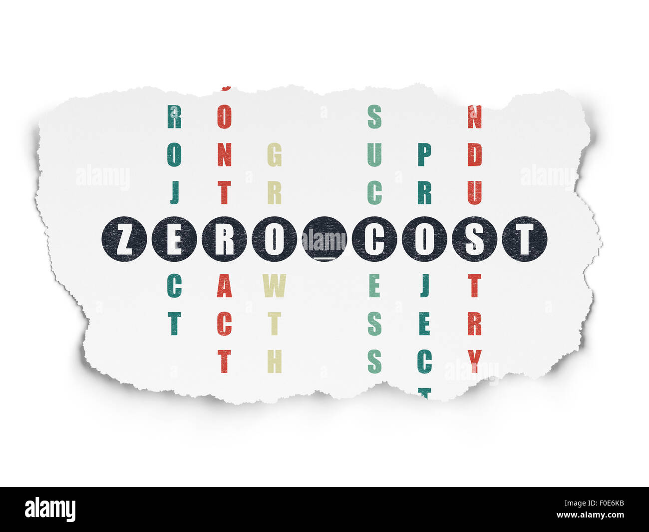 Business concept: word Zero cost in solving Crossword Puzzle Stock ...