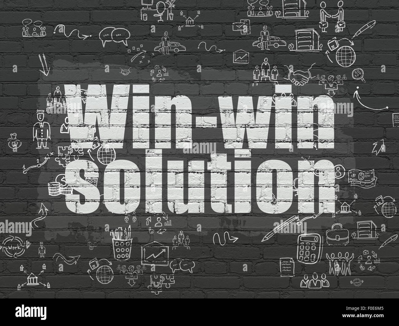 Business concept: Win-win Solution on wall background Stock Photo - Alamy