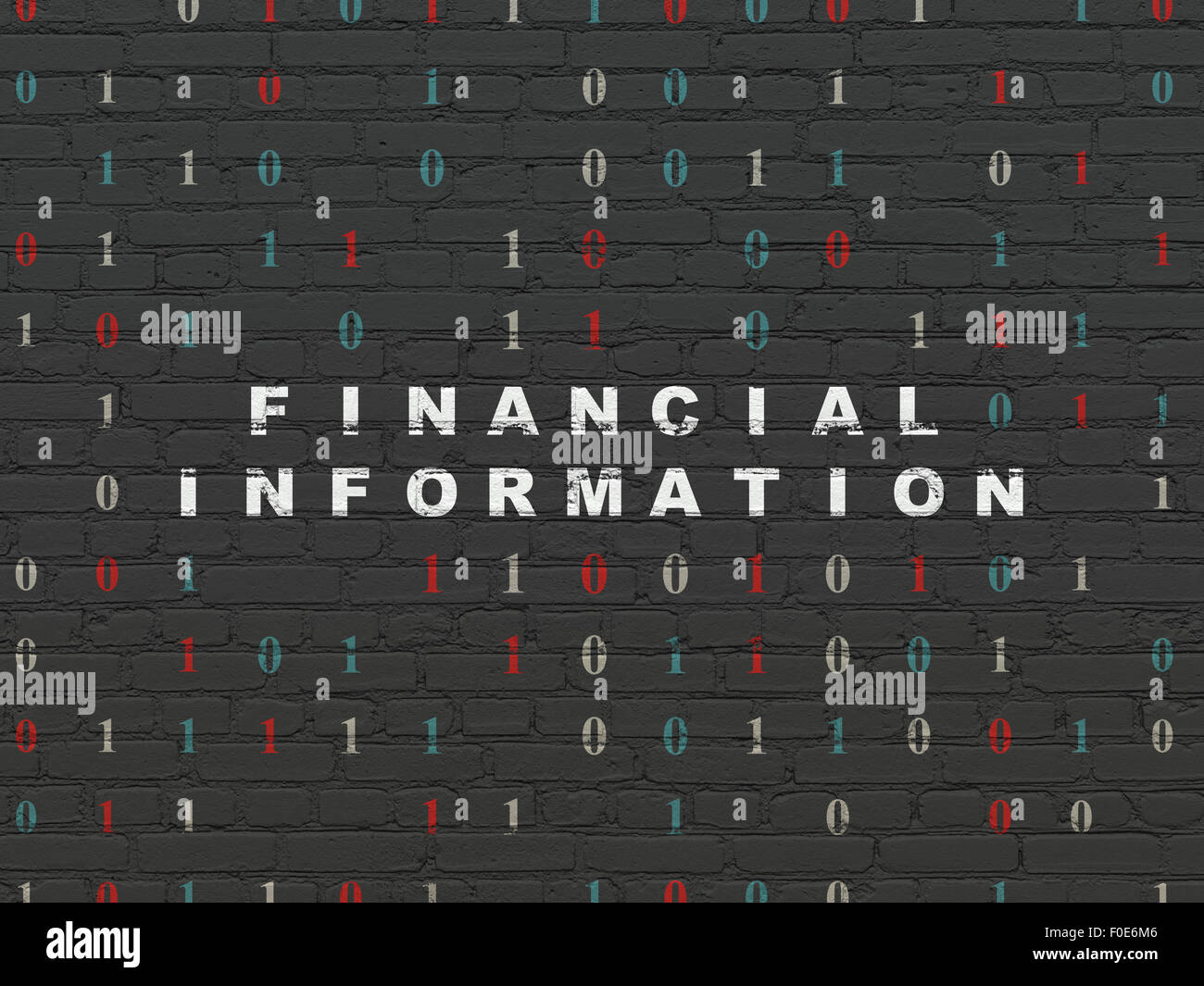 Finance concept: Financial Information on wall background Stock Photo ...