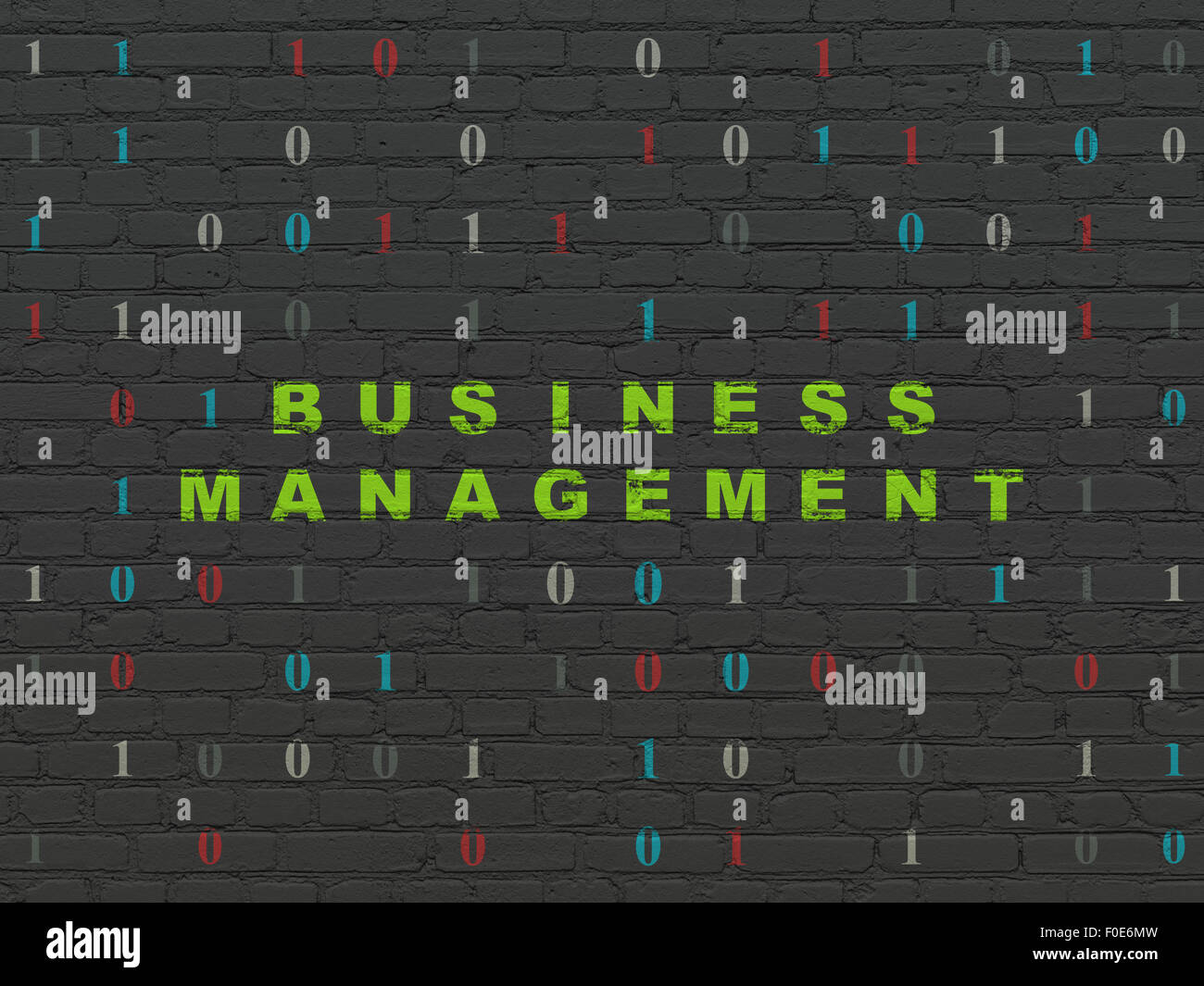 Business concept: Business Management on wall background Stock Photo ...