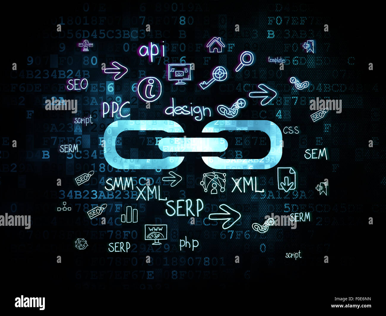 Web design concept: Link on Digital background Stock Photo - Alamy