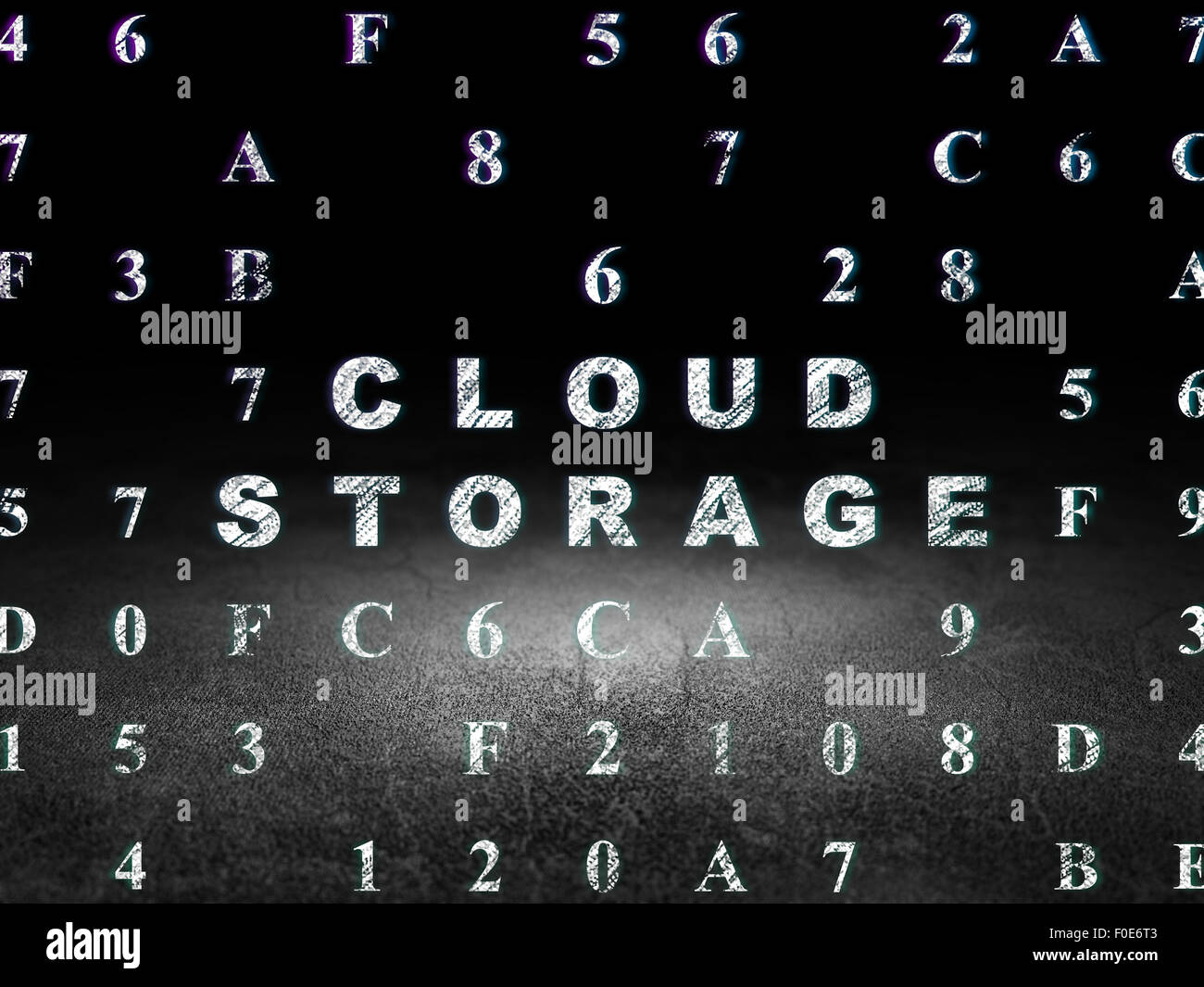 Cloud computing concept: Cloud Storage in grunge dark room Stock Photo ...