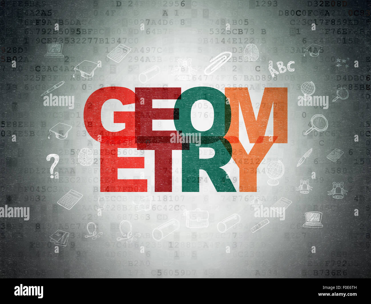 Studying concept: Geometry on Digital Paper background Stock Photo - Alamy