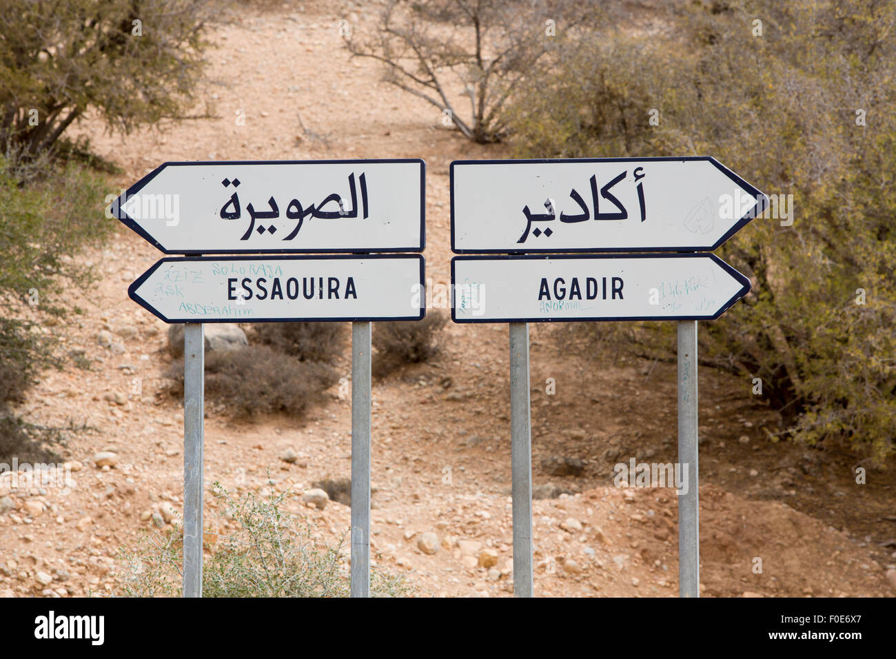 Which direction you want to take in Morocco... Road sign in Morocco ...