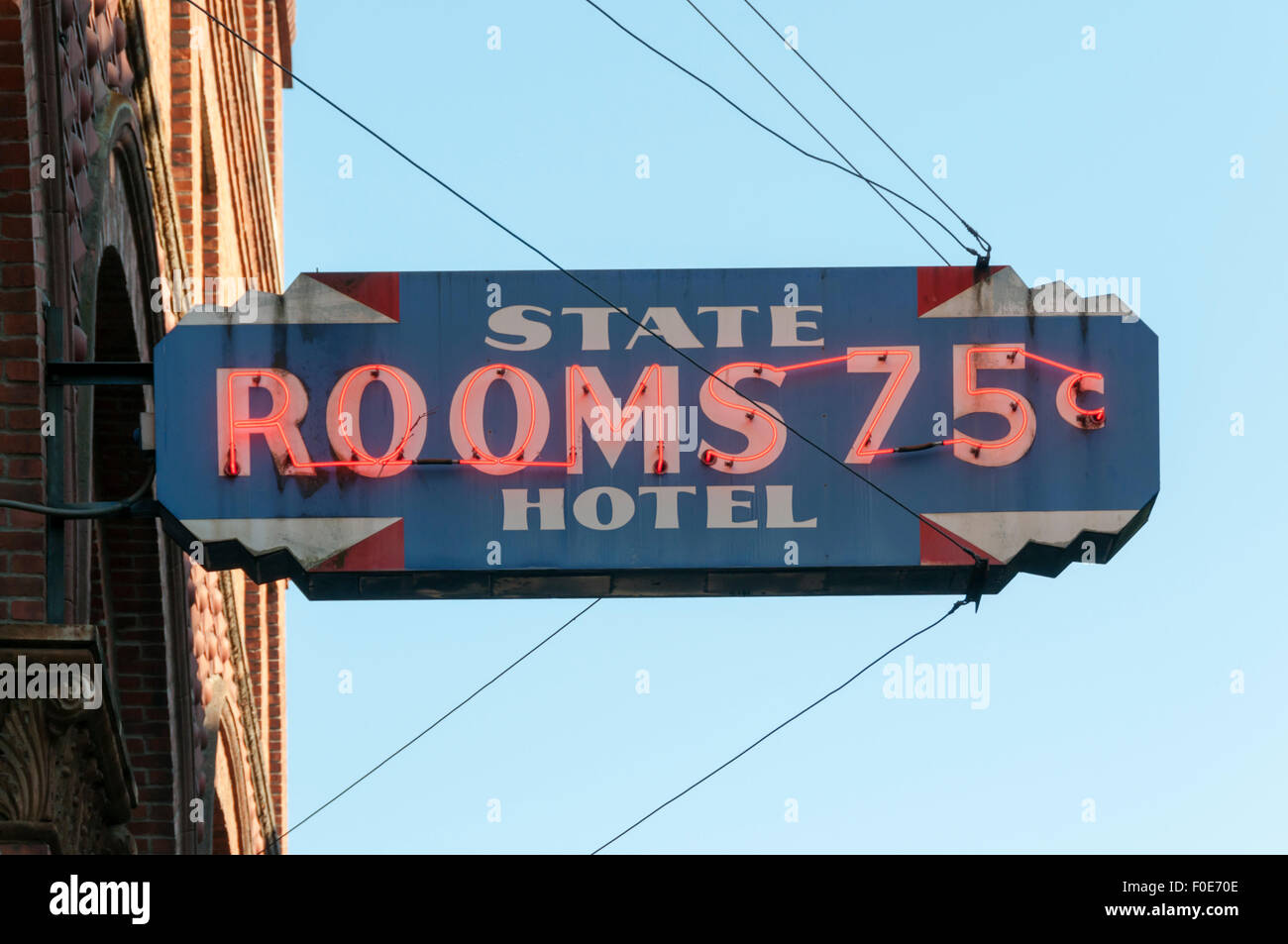 An old sign on the State Hotel, Pioneer Square, Seattle Stock Photo - Alamy