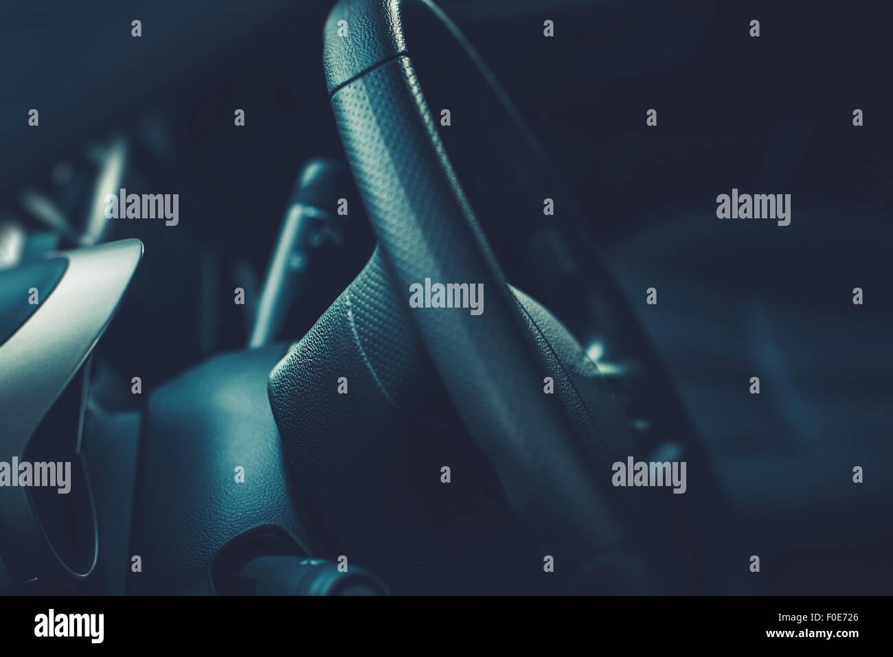 Car Steering Wheel Closeup Photo. Car Interior Stock Photo - Alamy