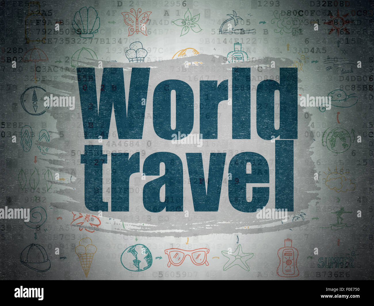 Vacation concept: World Travel on Digital Paper background Stock Photo ...