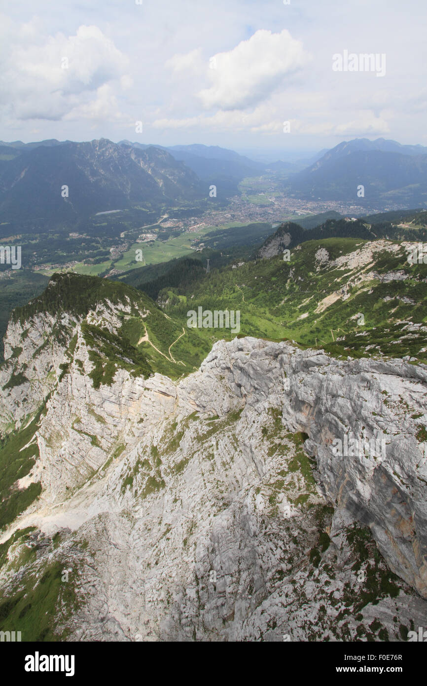 The landscape near the summit of Alpspitze in the German part of the ...