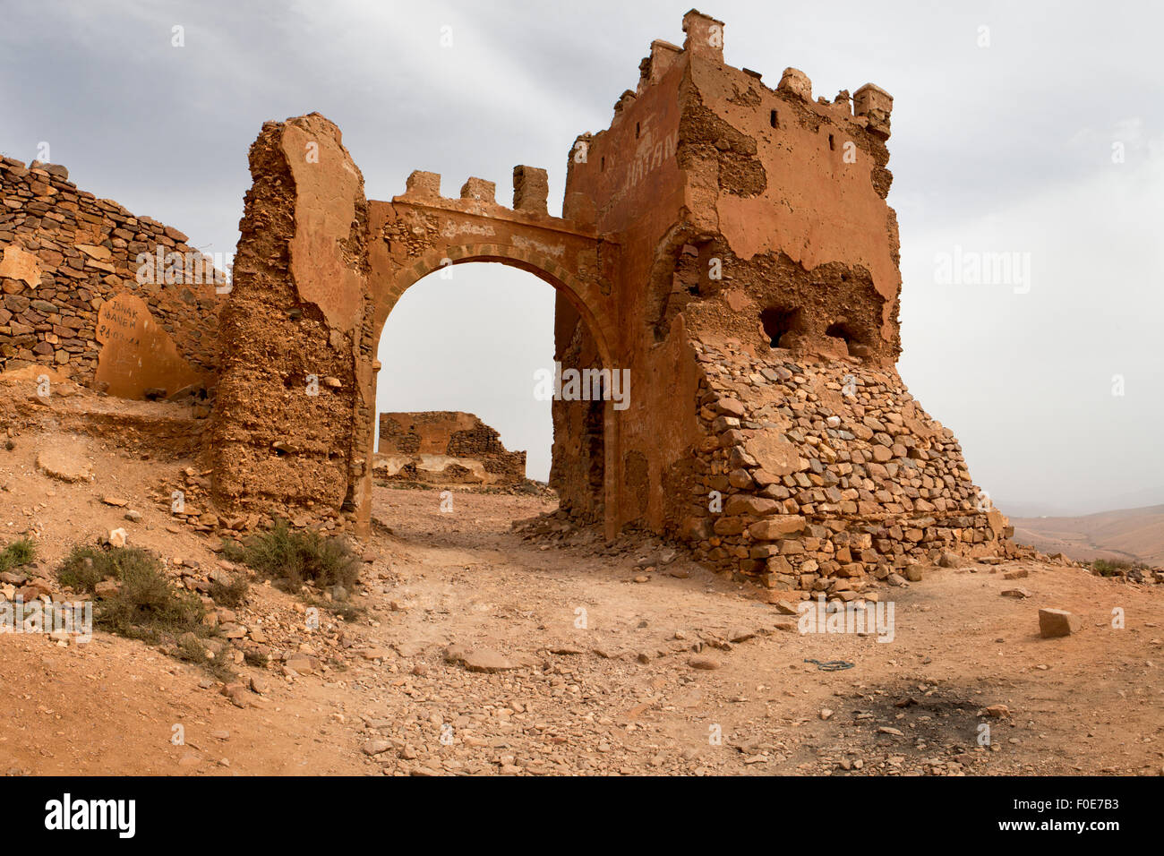 Old colonial fort in Mirleft, a small town and rural commune in Tiznit ...