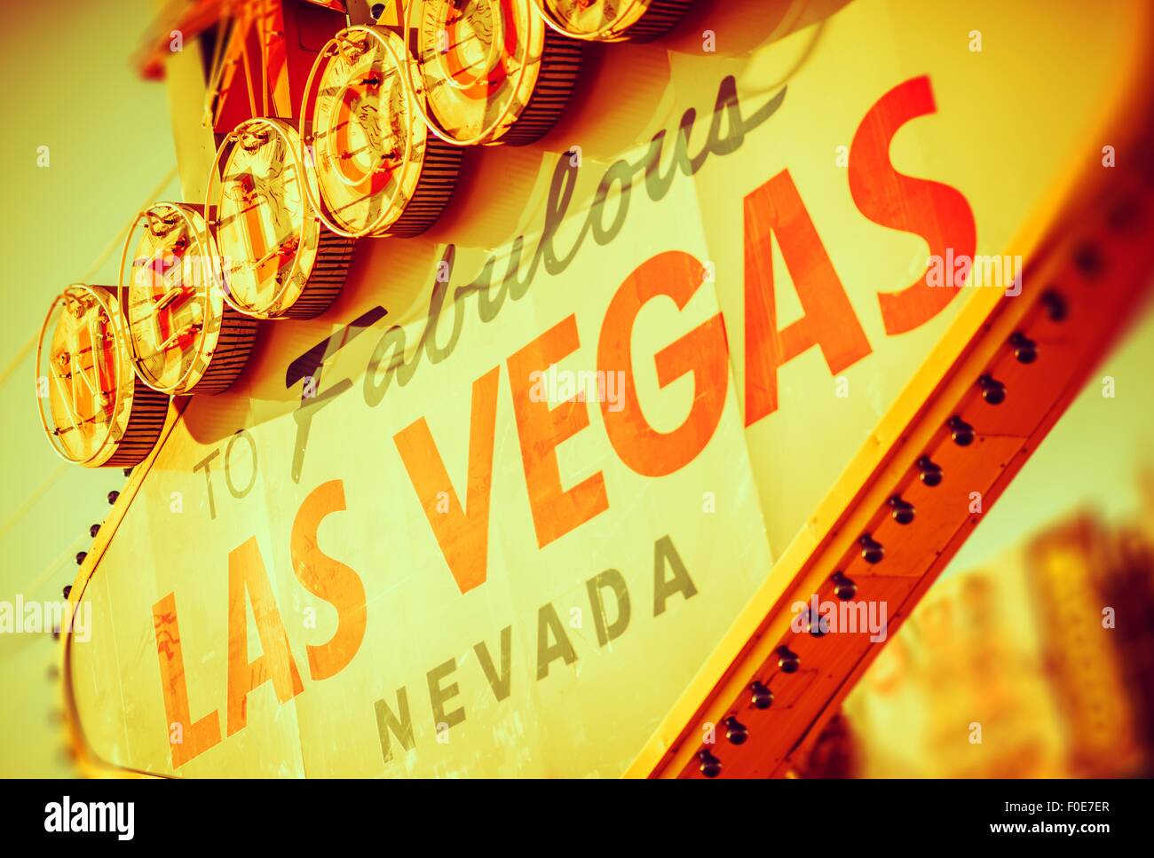 Fabulous Las Vegas Strip Entrance Sign Closeup Photo. Las Vegas, Nevada ...