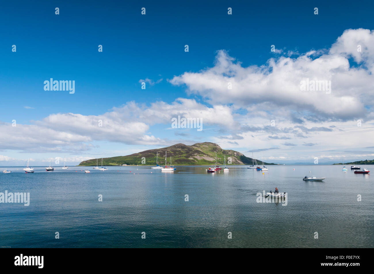Holy Island in Lamlash bay, Isle of Arran, North Ayrshire, Scotland ...