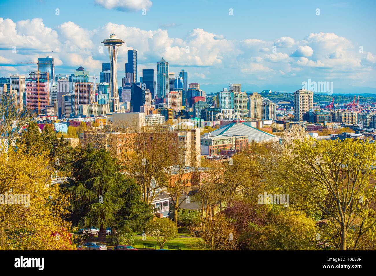 Seattle Washington Skyline. Spring in the Seattle, WA, United States ...