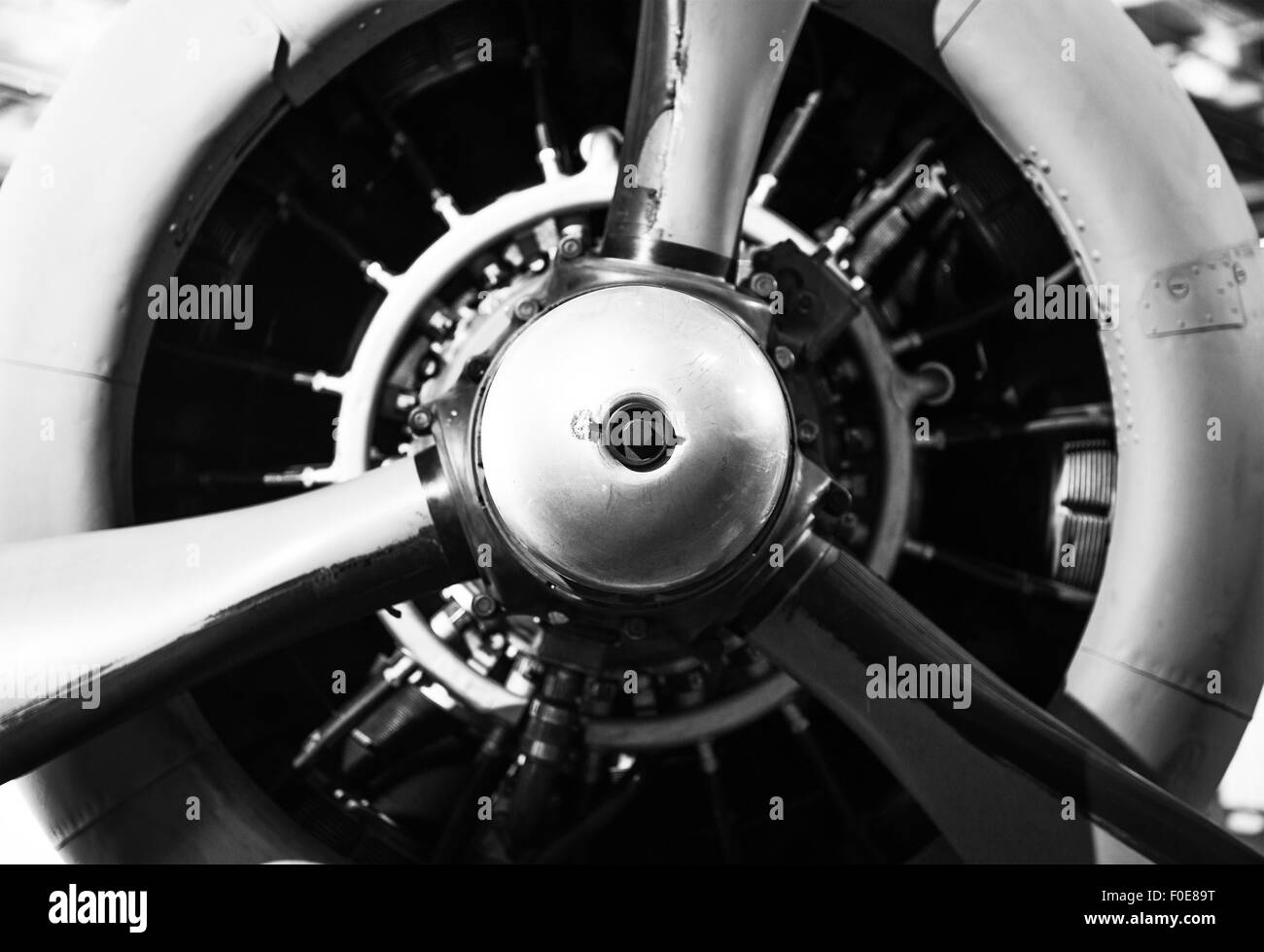 Vintage Aircraft Propeller with Radial Engine. World War II Combat ...