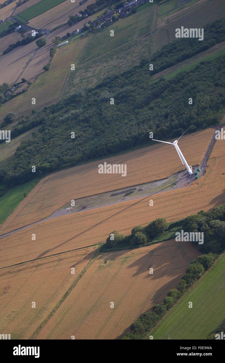 View above Merseyside with wind turbine Stock Photo - Alamy
