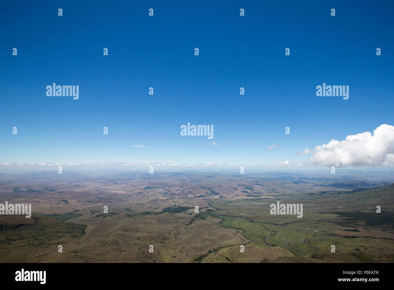 Panorama from the top of the Roraima Tepui with blue sky - Table ...