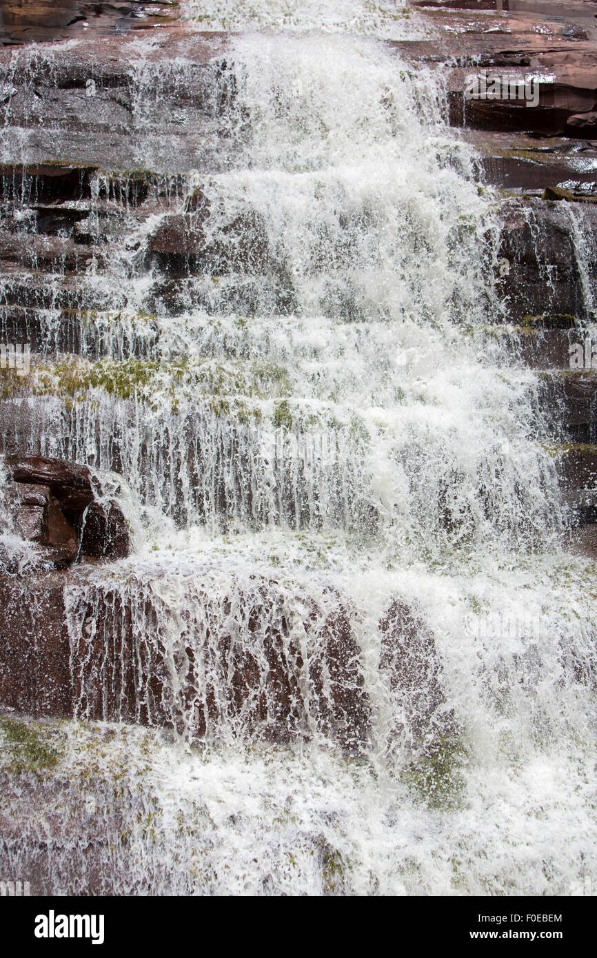 Detail of the Angel Falls waterfall in the Canaima National Park ...