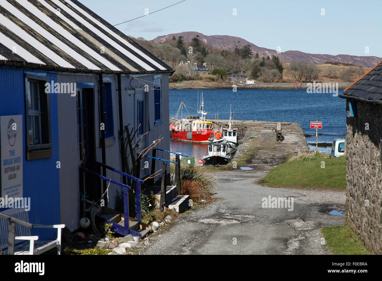 Old harbour buildings Broadford Skye Stock Photo - Alamy