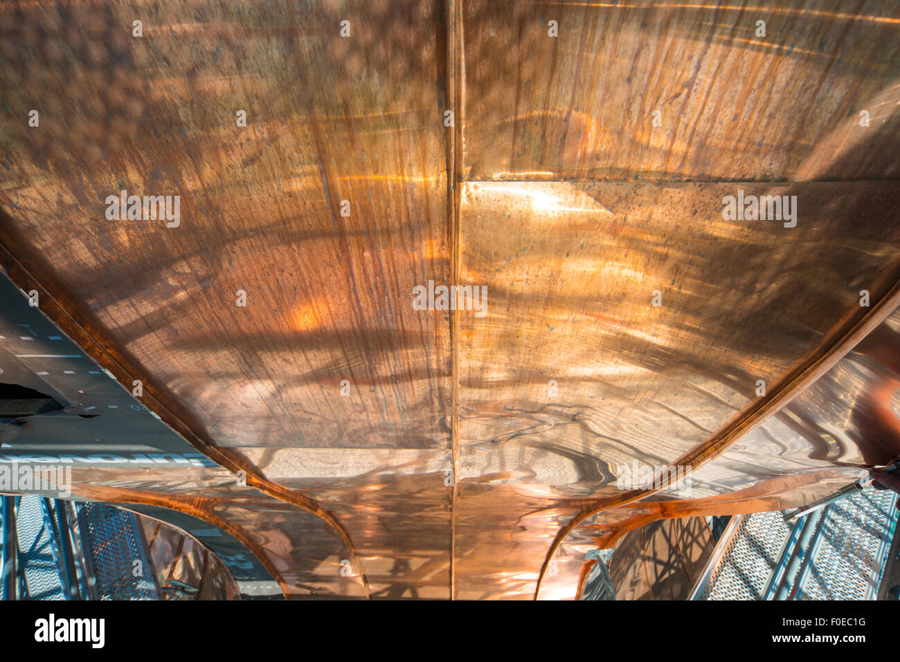 Medieval cathedral sheathed by copper sheets. Copper sheets for the ...