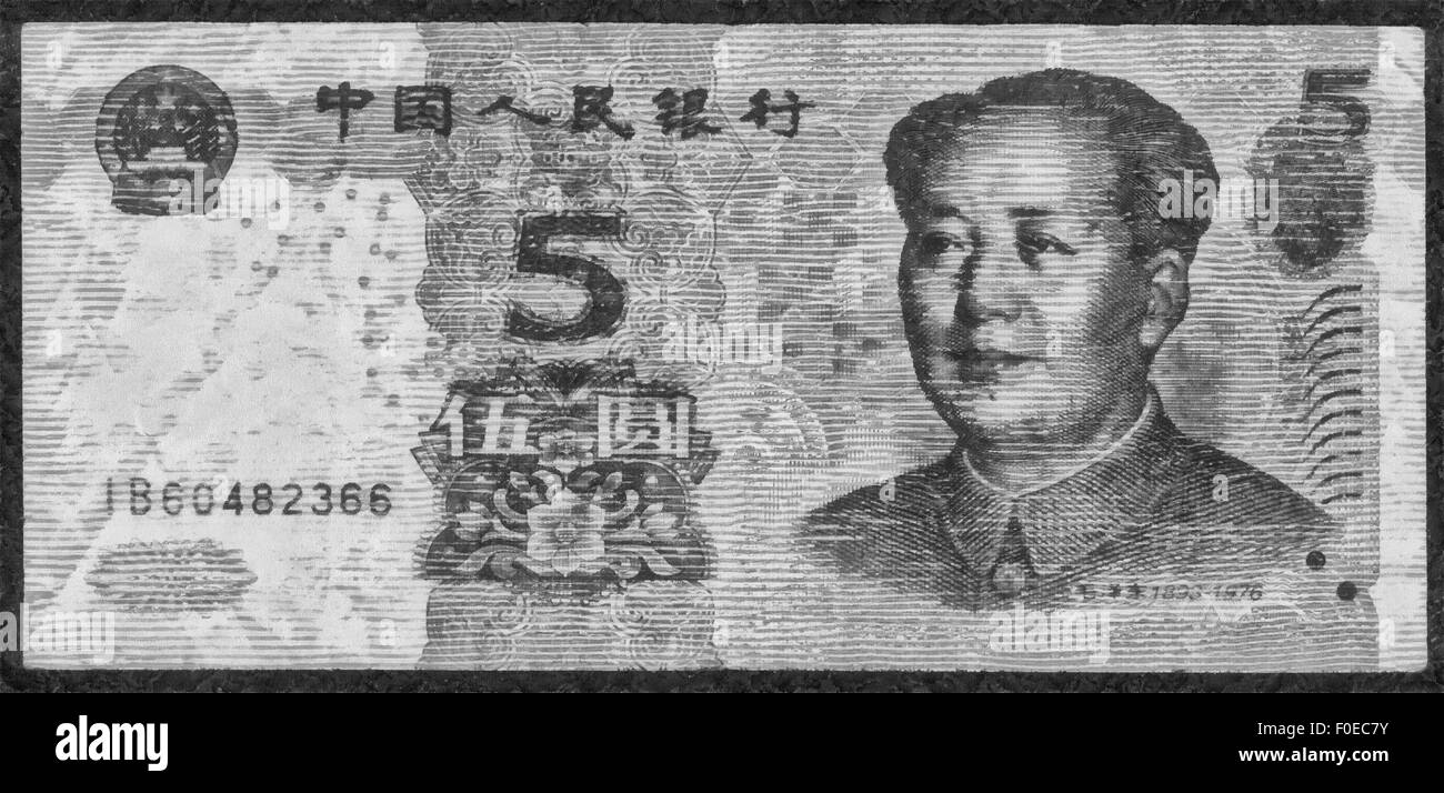 Yuan banknote mao zedong china Black and White Stock Photos & Images ...
