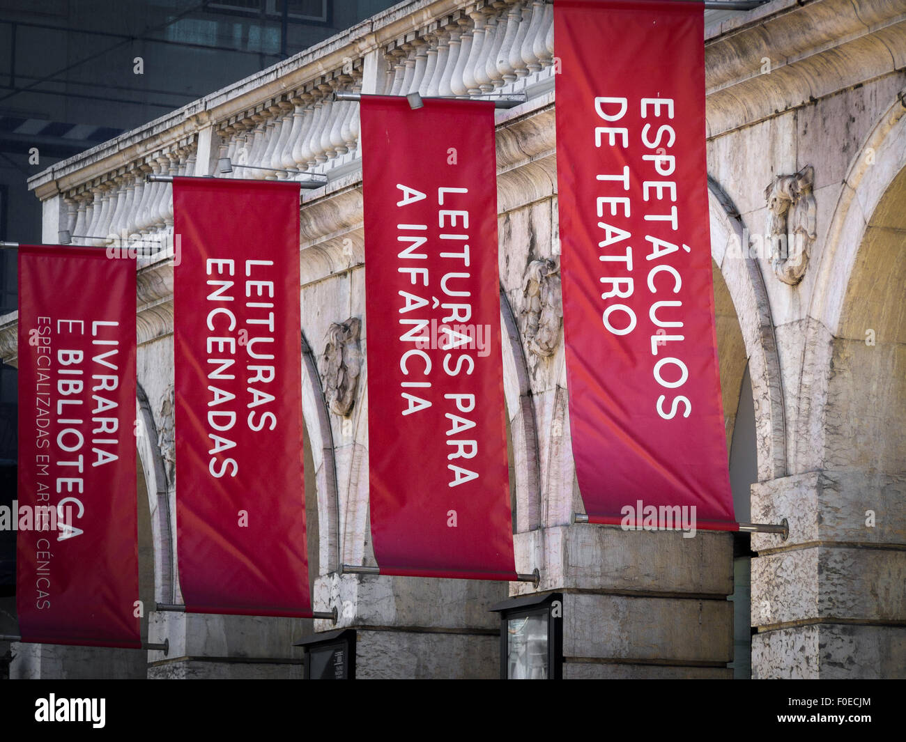 LISBON, PORTUGAL - MARCH 07, 2015: Banners advertising Culture and ...