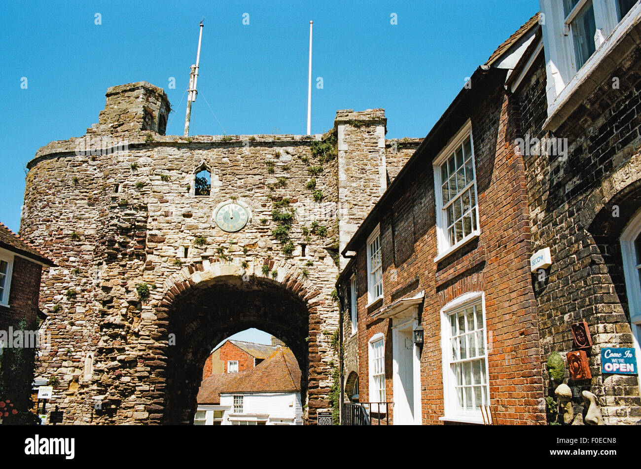 The 14th century Landgate at Rye, East Sussex, South East England Stock ...