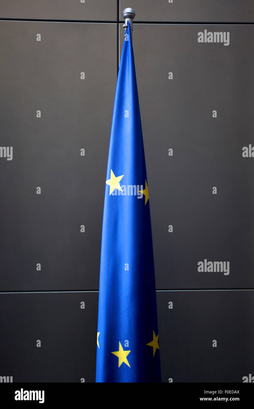 European flag floating during a European Conference Stock Photo - Alamy