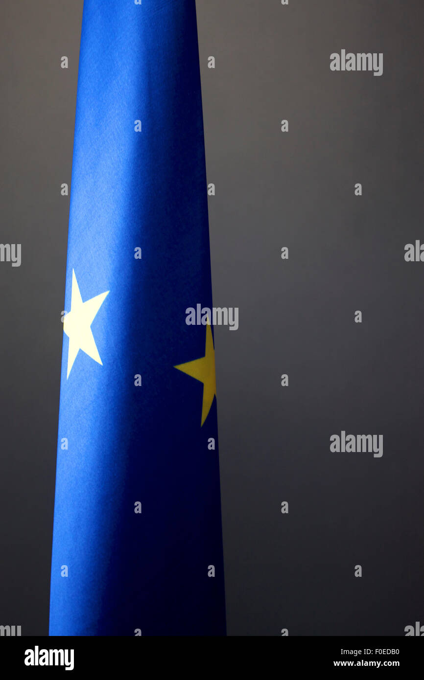 European flag floating during a European Conference Stock Photo - Alamy