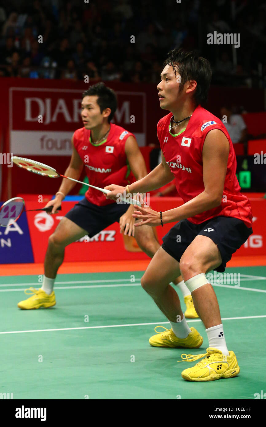 Istora Senayan Arena, Jakarta, Indonesia. 13th Aug, 2015. Keigo Sonoda & Takeshi Kamura (JPN ...