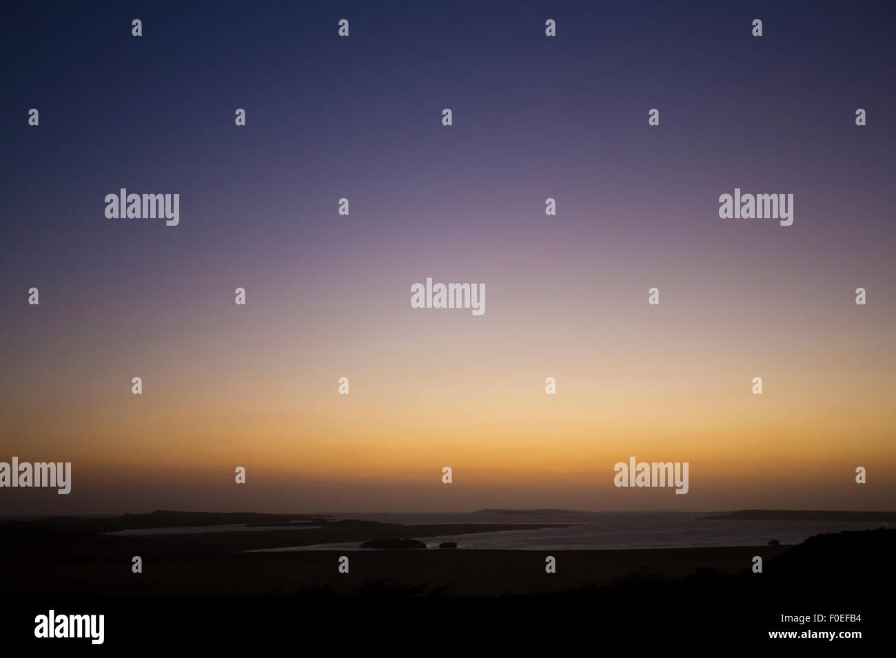 Vibrant colorful sunset on the Colombian coast near Punta Gallinas, La ...