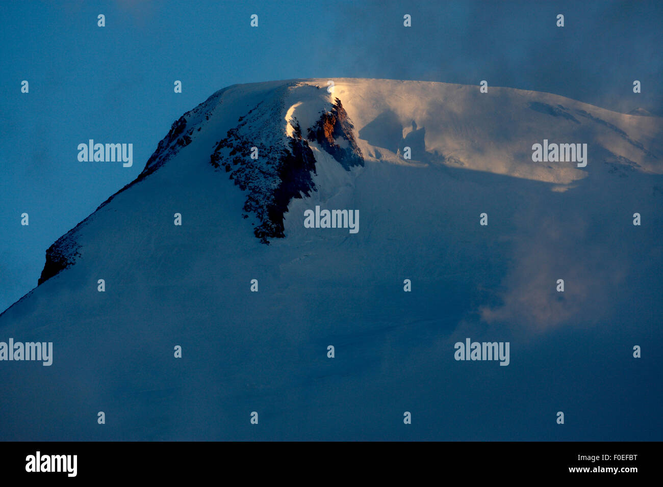 Mount Elbrus the highest mountain in Europe (5,642m, West summit) seen ...