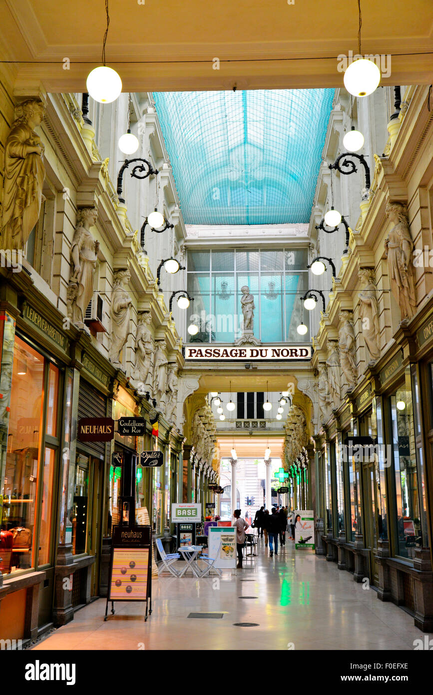 Passage Du Nord shopping center in the heart of the city of Brussels ...
