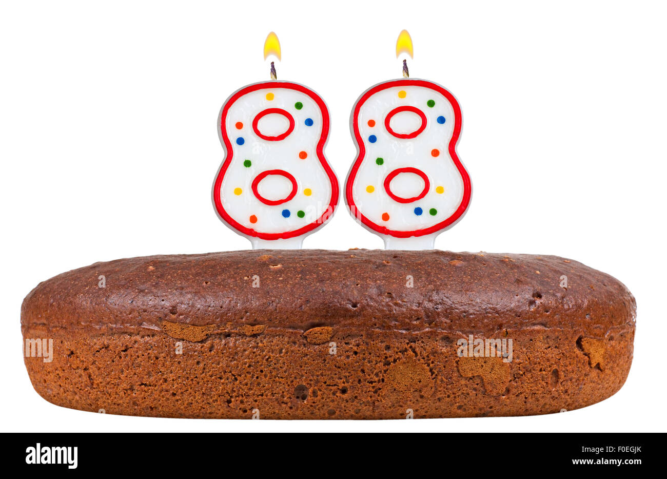 birthday cake with candles number eighty eight Stock Photo - Alamy
