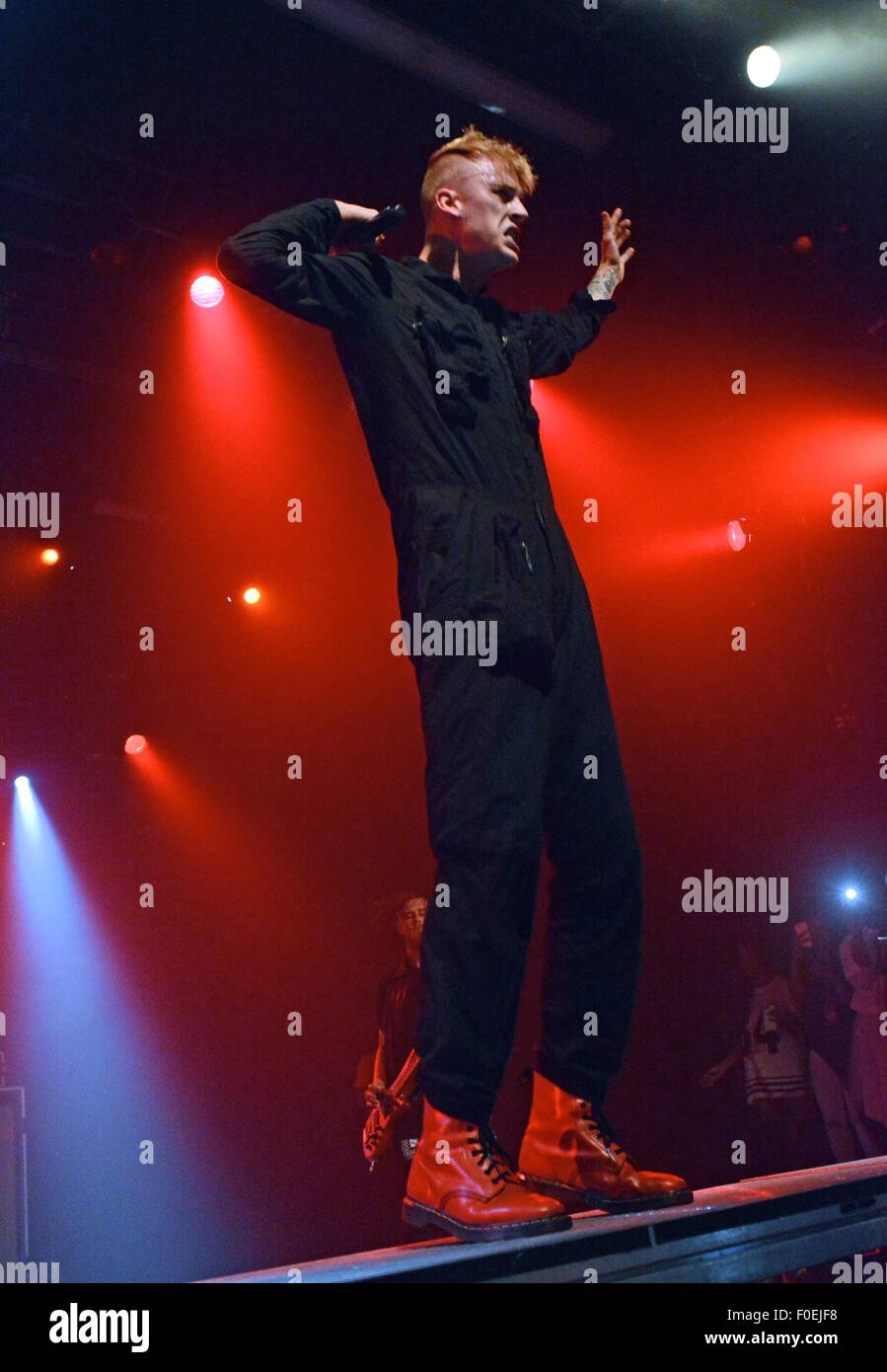 New York, NY, USA. 13th Aug, 2015. Machine Gun Kelly on stage for ...