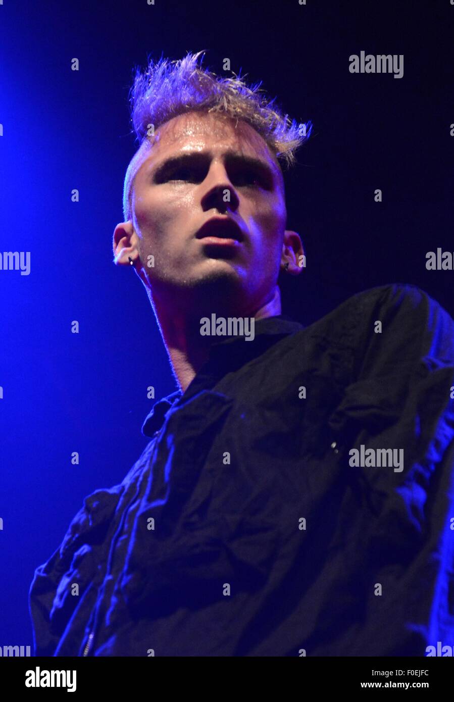 New York, NY, USA. 13th Aug, 2015. Machine Gun Kelly on stage for ...