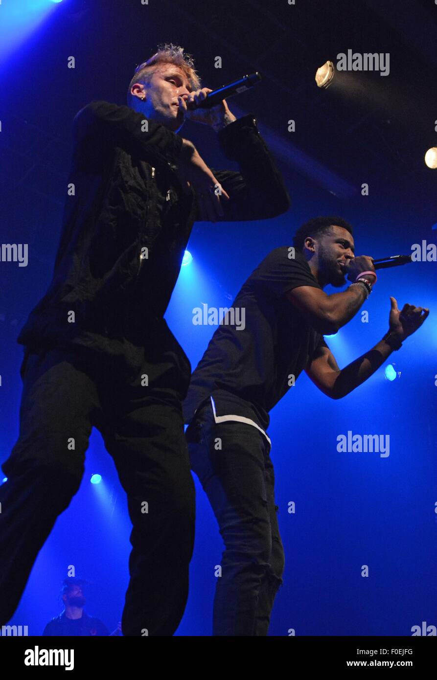 New York, NY, USA. 13th Aug, 2015. Machine Gun Kelly on stage for ...